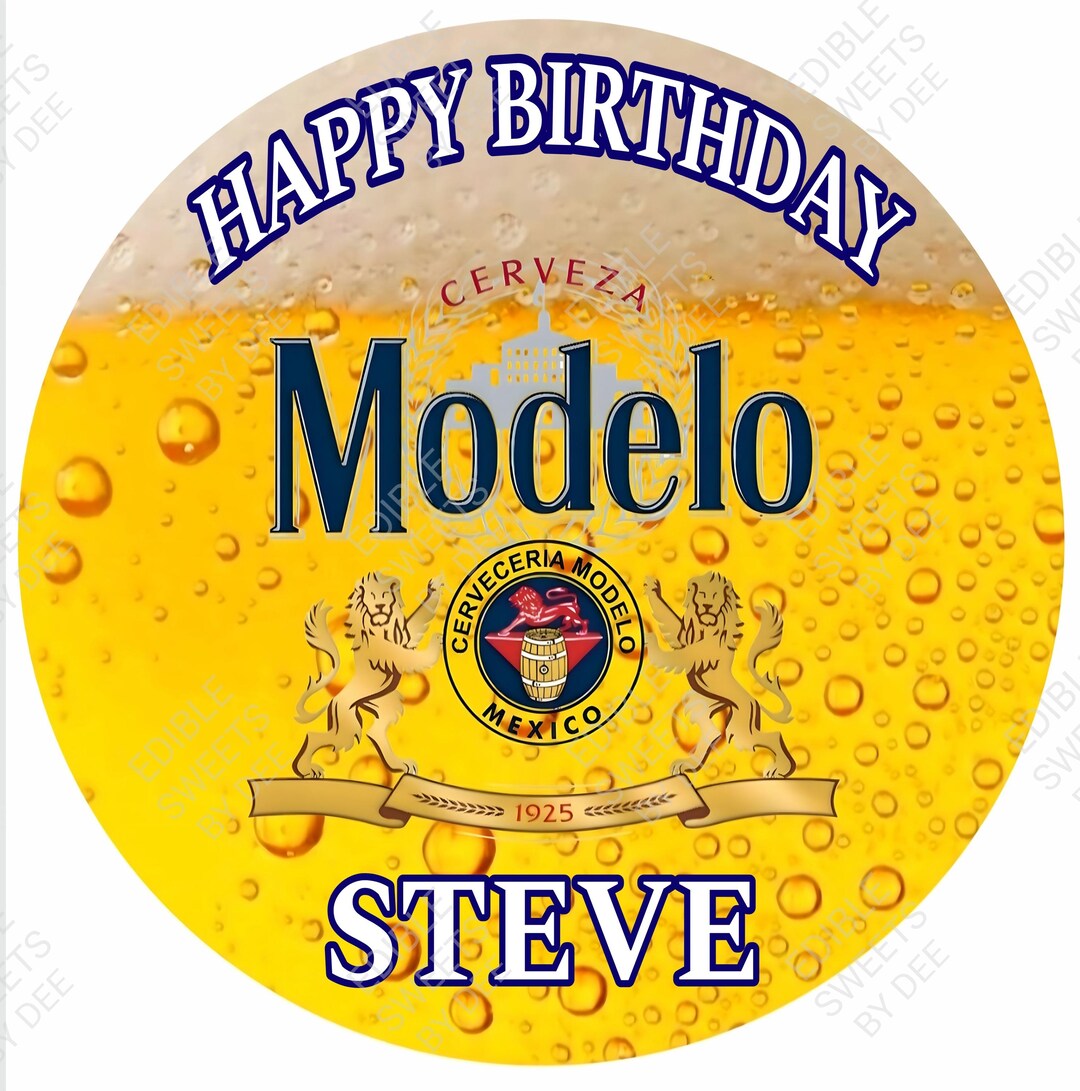 Beer Modelo or Your Favorite Beer Logo Birthday Edible Cupcake, Cake ...