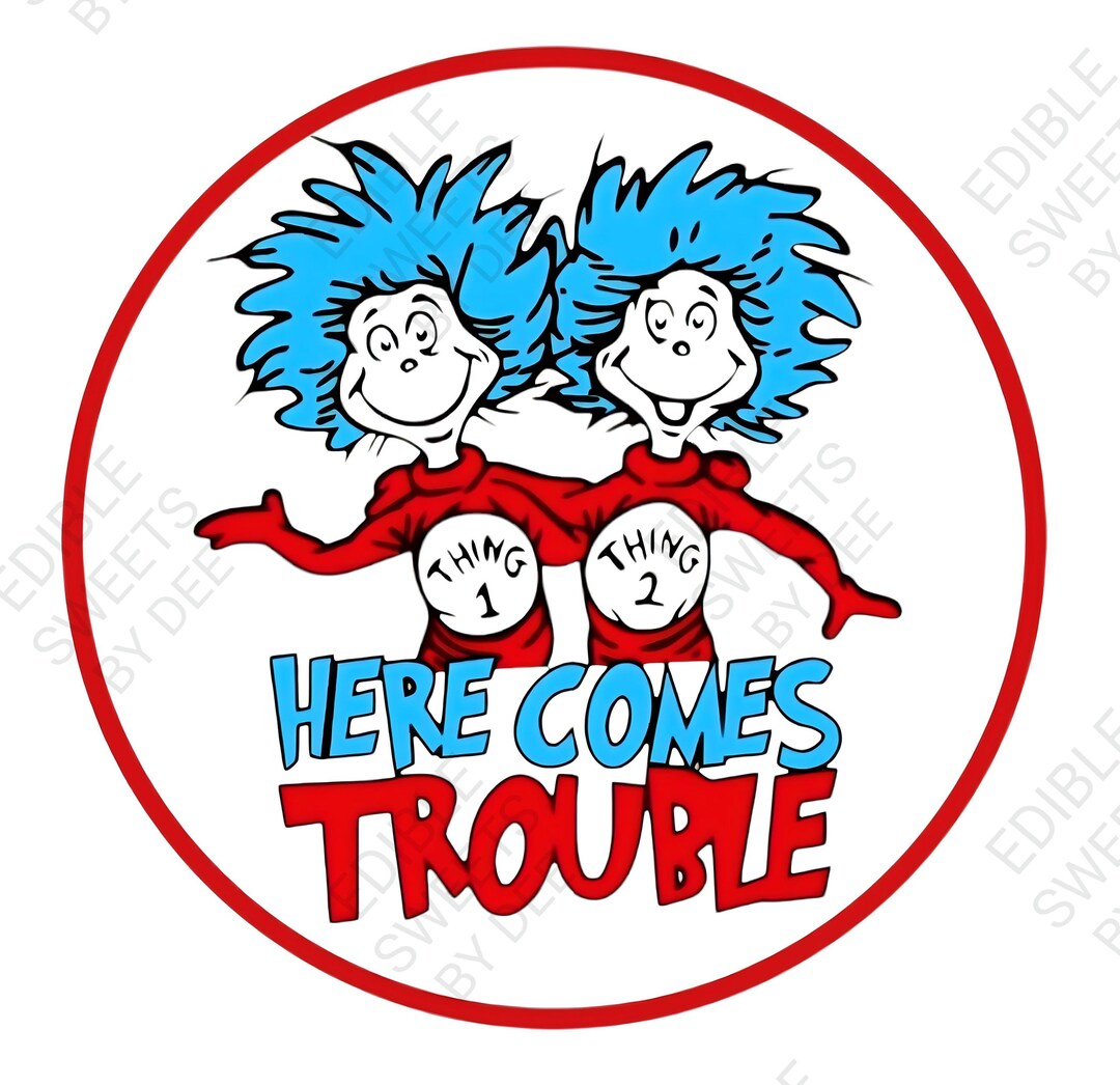 Thing 1 Thing 2 Edible Images for Cupcakes Cakes, Cookies on PREMIUM ...