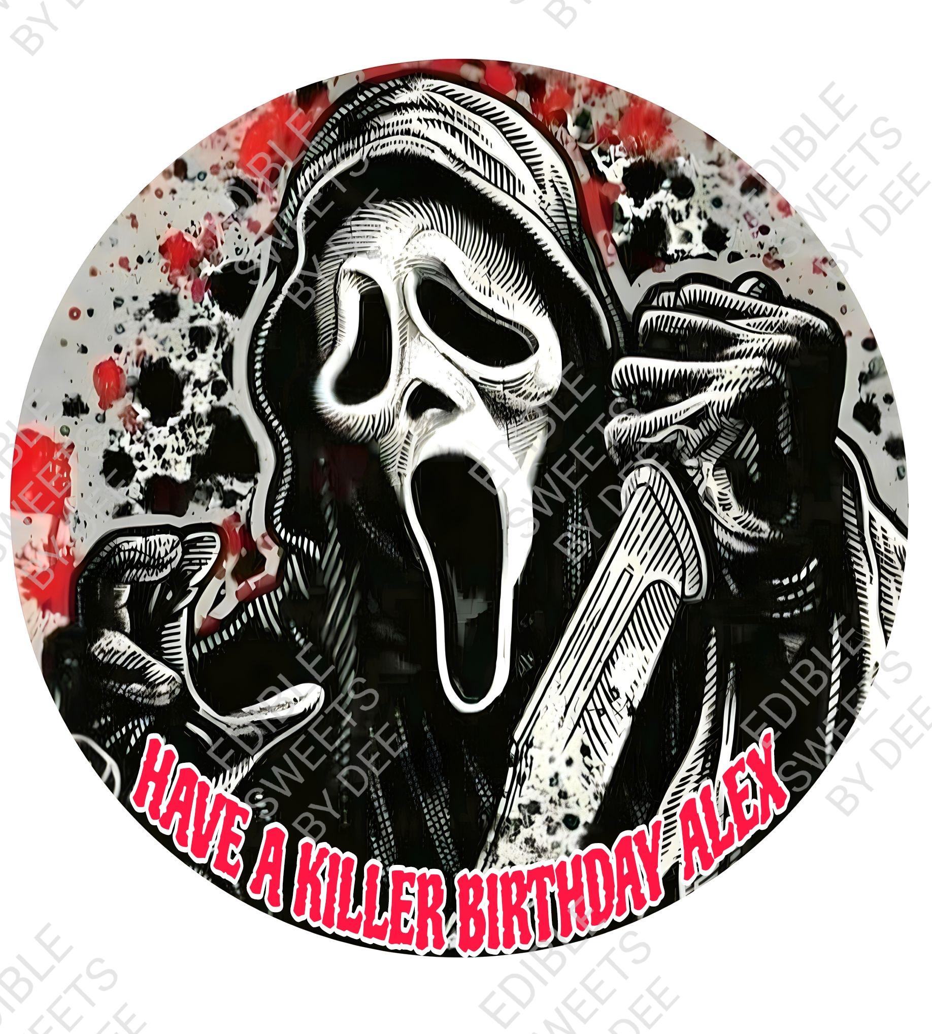 Scream Birthday Edible Cupcake, Cake, Cookie Image Toppers on PREMIUM ...