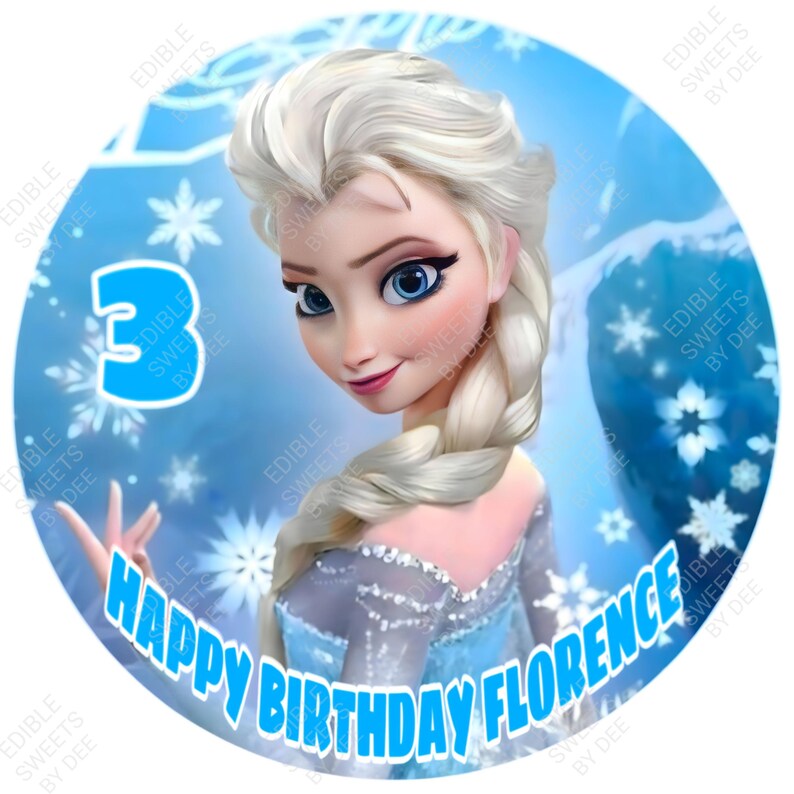 Princess Elsa Edible Cake Toppers, Birthday Cupcake on PREMIUM SHEETS ...