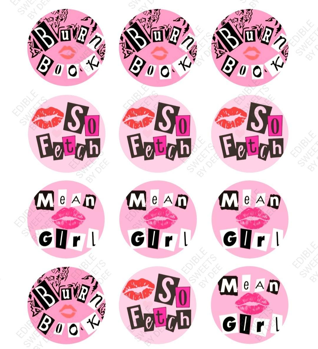 Burn Book Mean Girls Birthday Edible Cupcake, Cake Toppers on PREMIUM ...