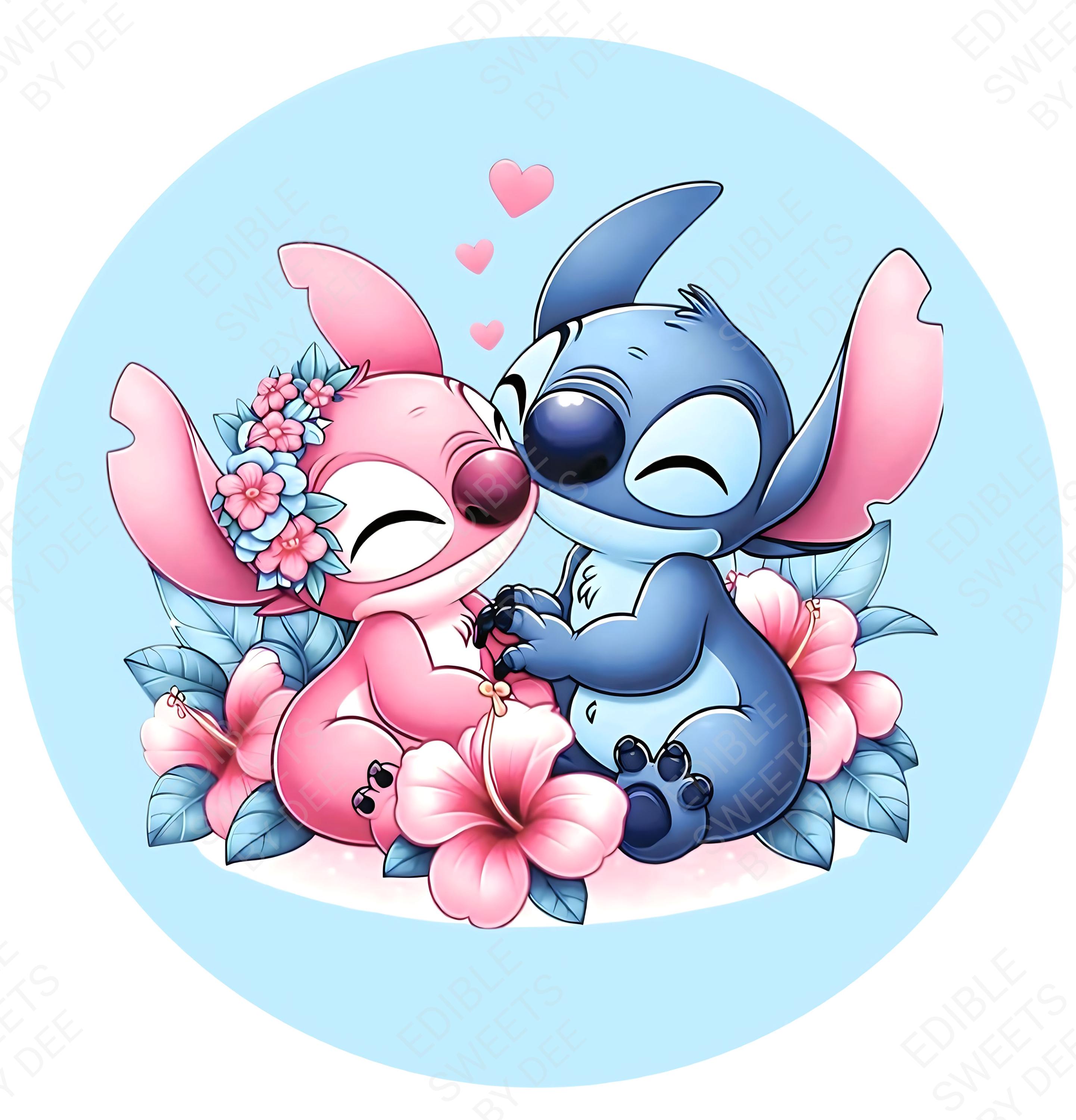 Stitch and Angel Edible Cupcake Toppers, Baby Shower, Birthday - Etsy