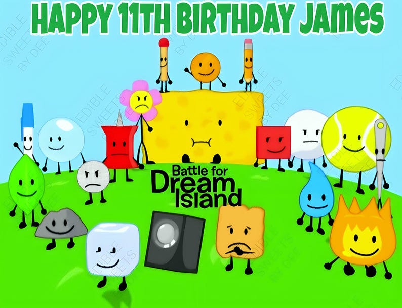 BFDI Birthday Edible Cupcake Toppers, on PREMIUM SHEETS! - Etsy