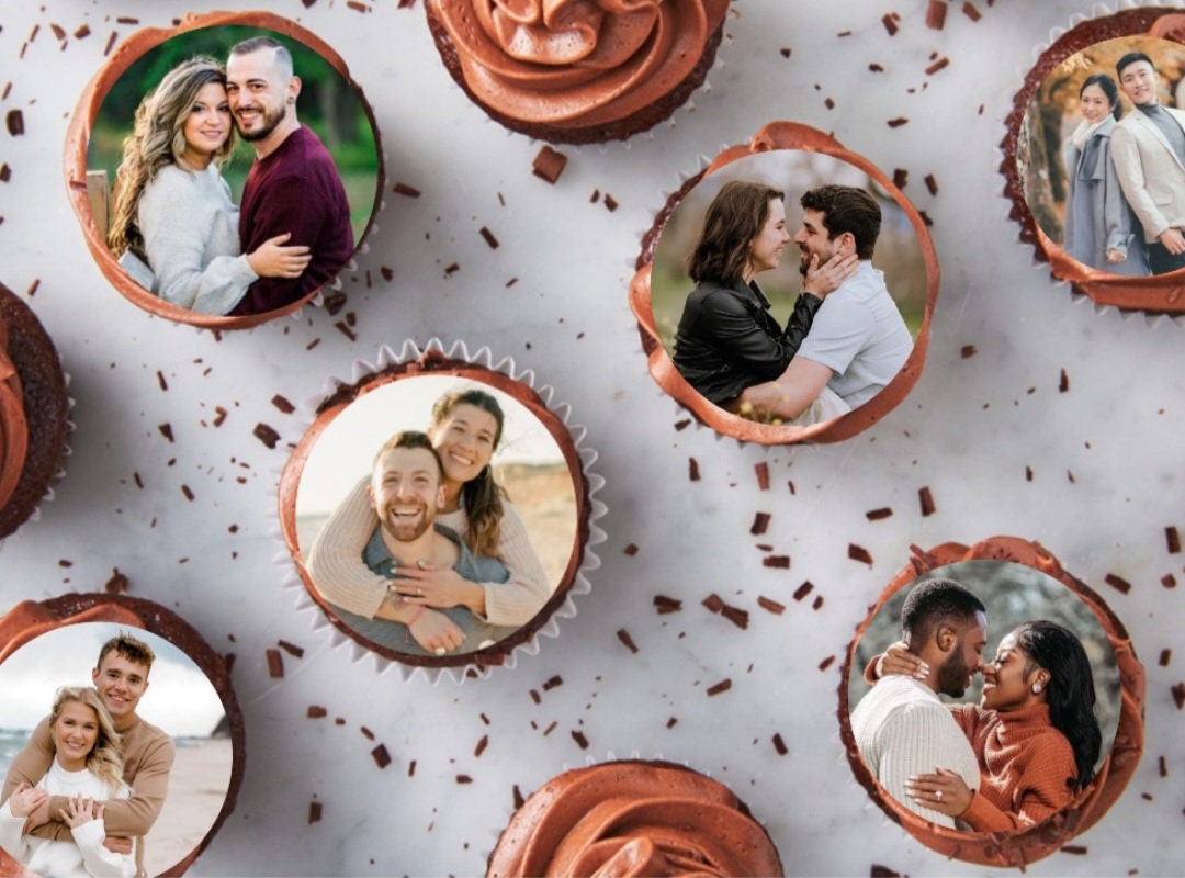 Custom Couple Photo Edible Cake/cupcake Toppers on PREMIUM SHEETS! - Etsy