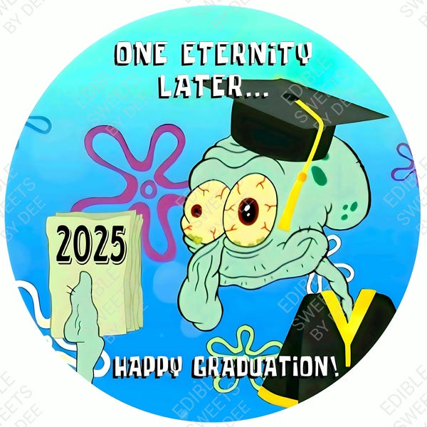 Squidward Graduation Cake - Etsy