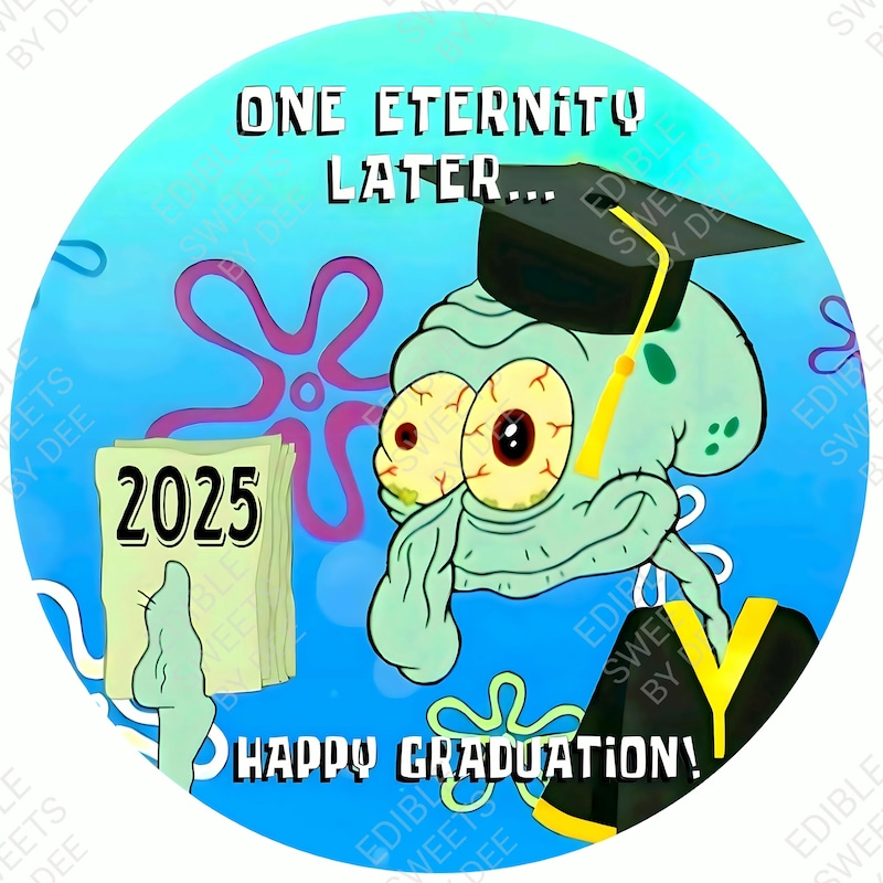 Squidward Graduation Cake - Etsy