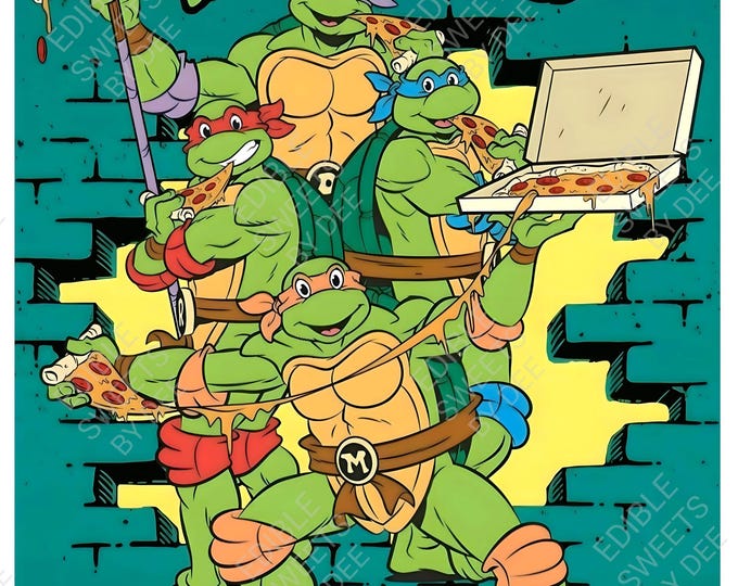 TMNT Birthday Edible Image Cupcake, Cake, Cookie Image Toppers PREMIUM ...