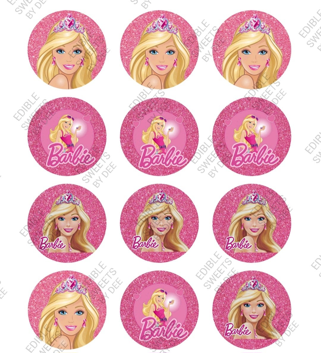 Barbie Birthday Edible Cupcake, Cake Toppers - Etsy