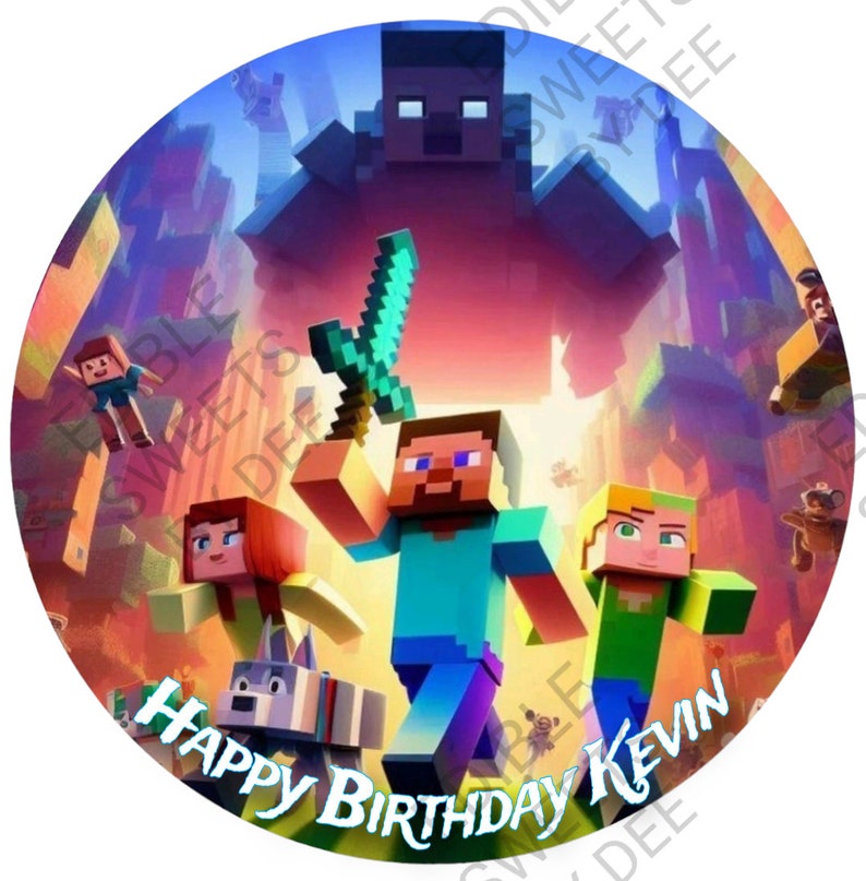 Minecraft Edible Cake, Cupcake, Cookie Topper - Etsy