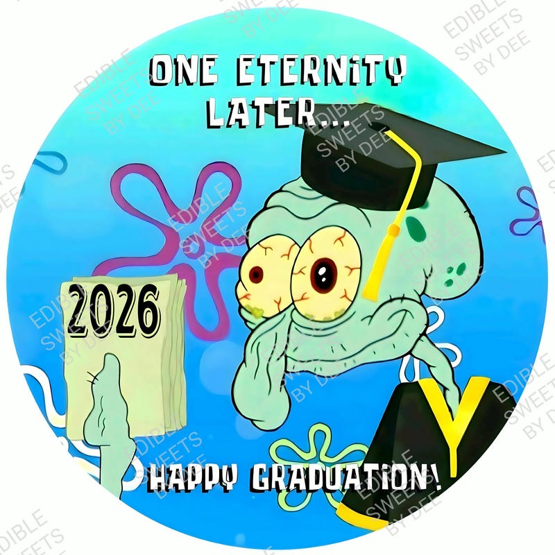 Squidward Graduation Cake - Etsy