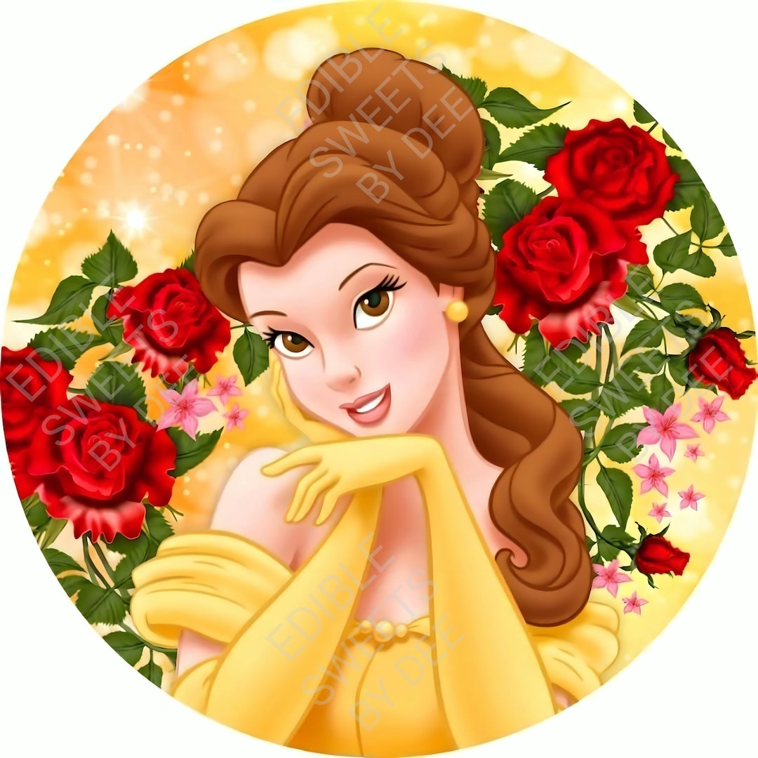 Princess Belle Birthday Edible Cupcake, Cake Image Toppers on PREMIUM ...