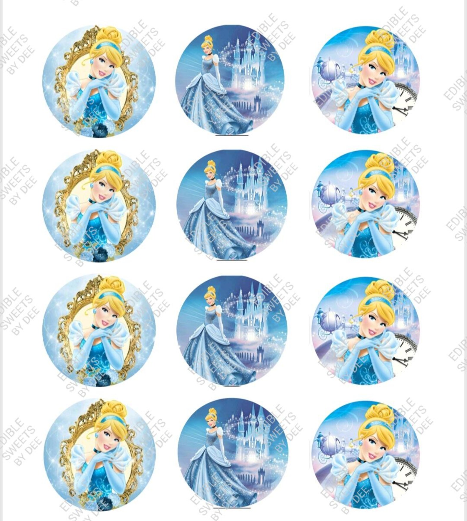 Princess Birthday Edible Cupcake, Cake, Cookie Image Toppers on PREMIUM ...