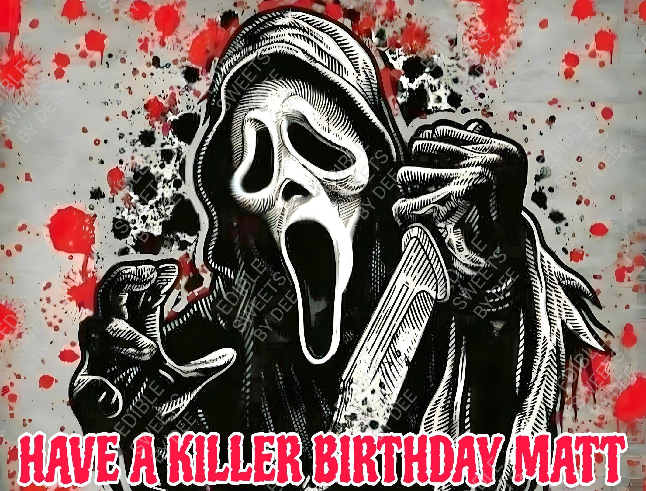 Scream Birthday Edible Cupcake, Cake, Cookie Image Toppers on PREMIUM ...