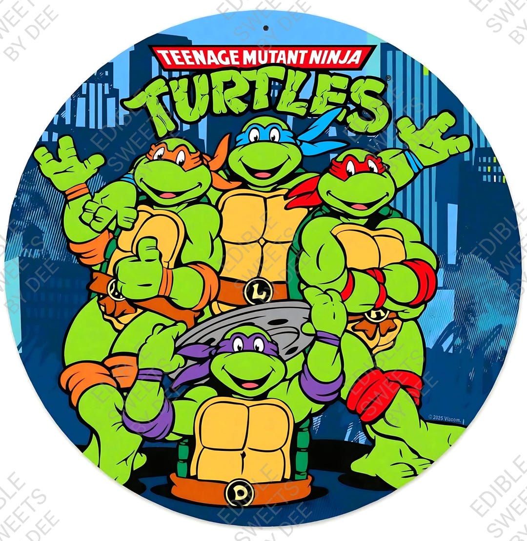 TMNT Birthday Edible Image Cupcake, Cake, Cookie Image Toppers PREMIUM ...