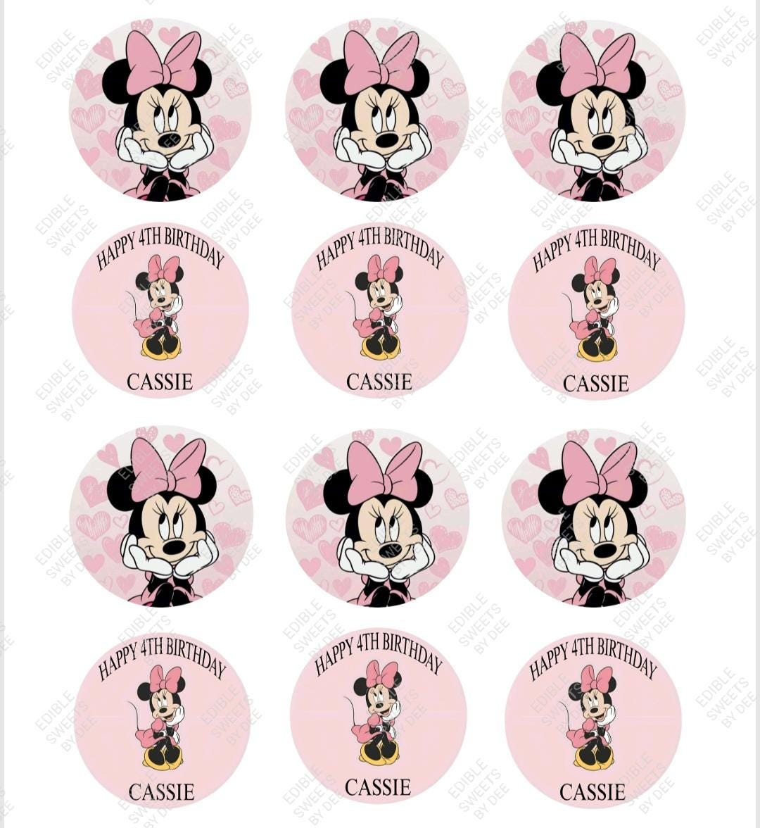 Minnie Mouse Birthday Edible Cupcake, Cake Image Toppers PREMIUM Sheets ...