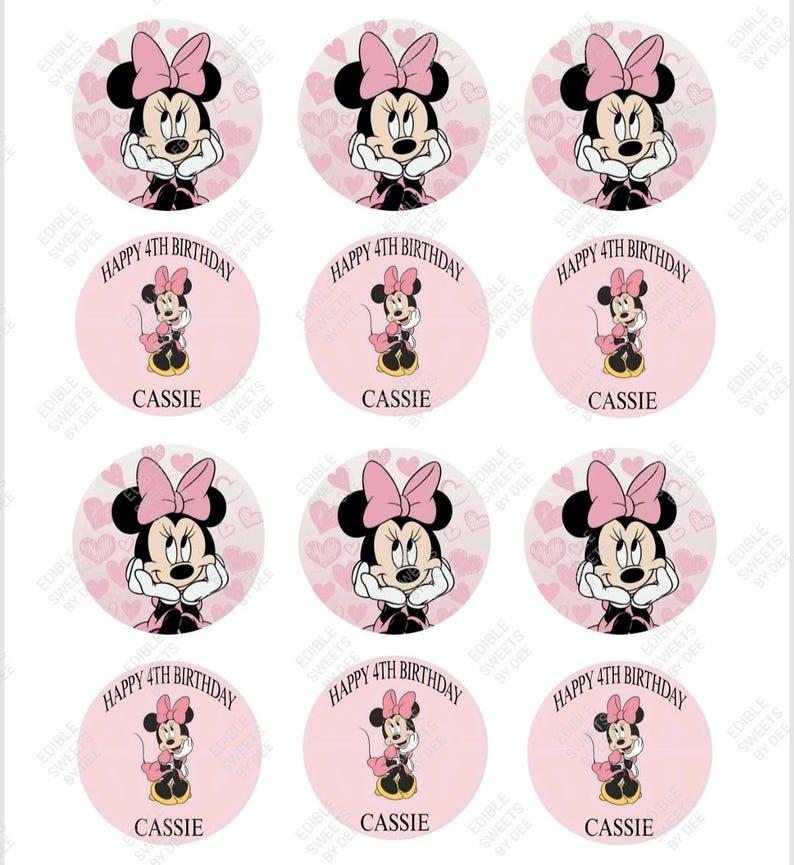 Minnie Mouse Edible Images for Cupcakes, Cakes, Cookies on PREMIUM ...