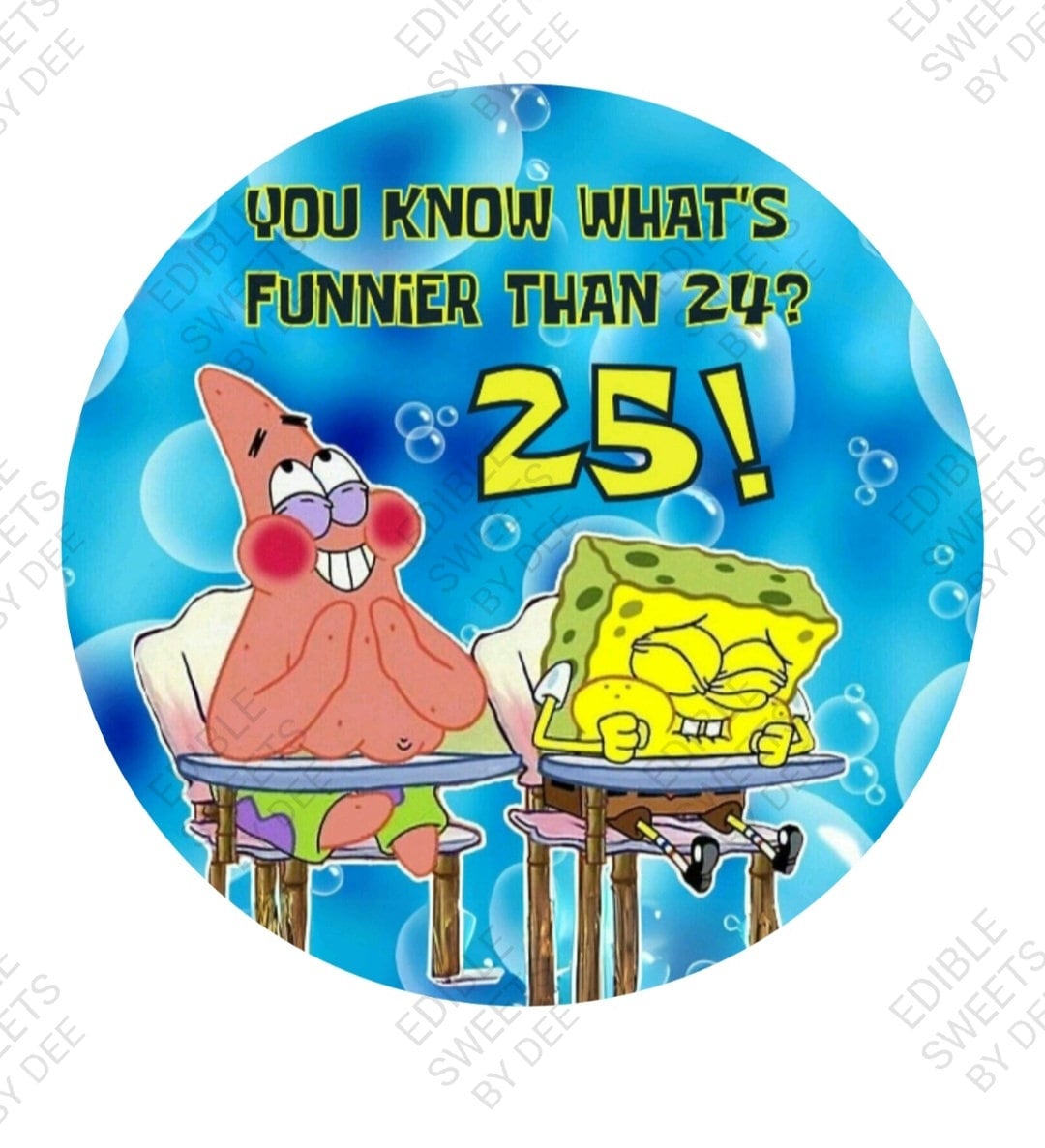Spongebob Birthday Edible Cupcake, Cake, Cookie Image Toppers on ...