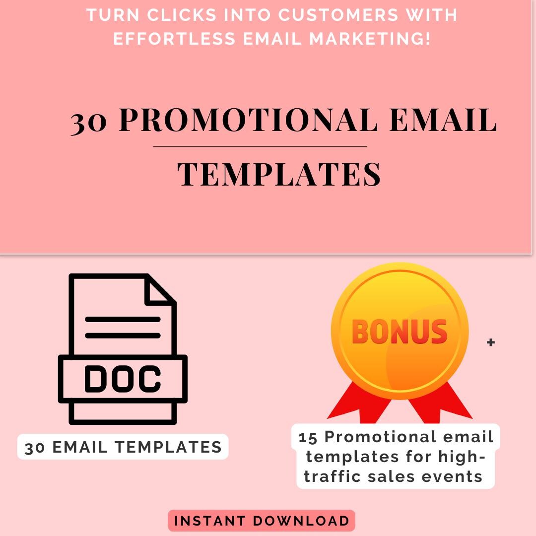 30 High-converting Email Templates Bonus 15 Promotional Emails ...