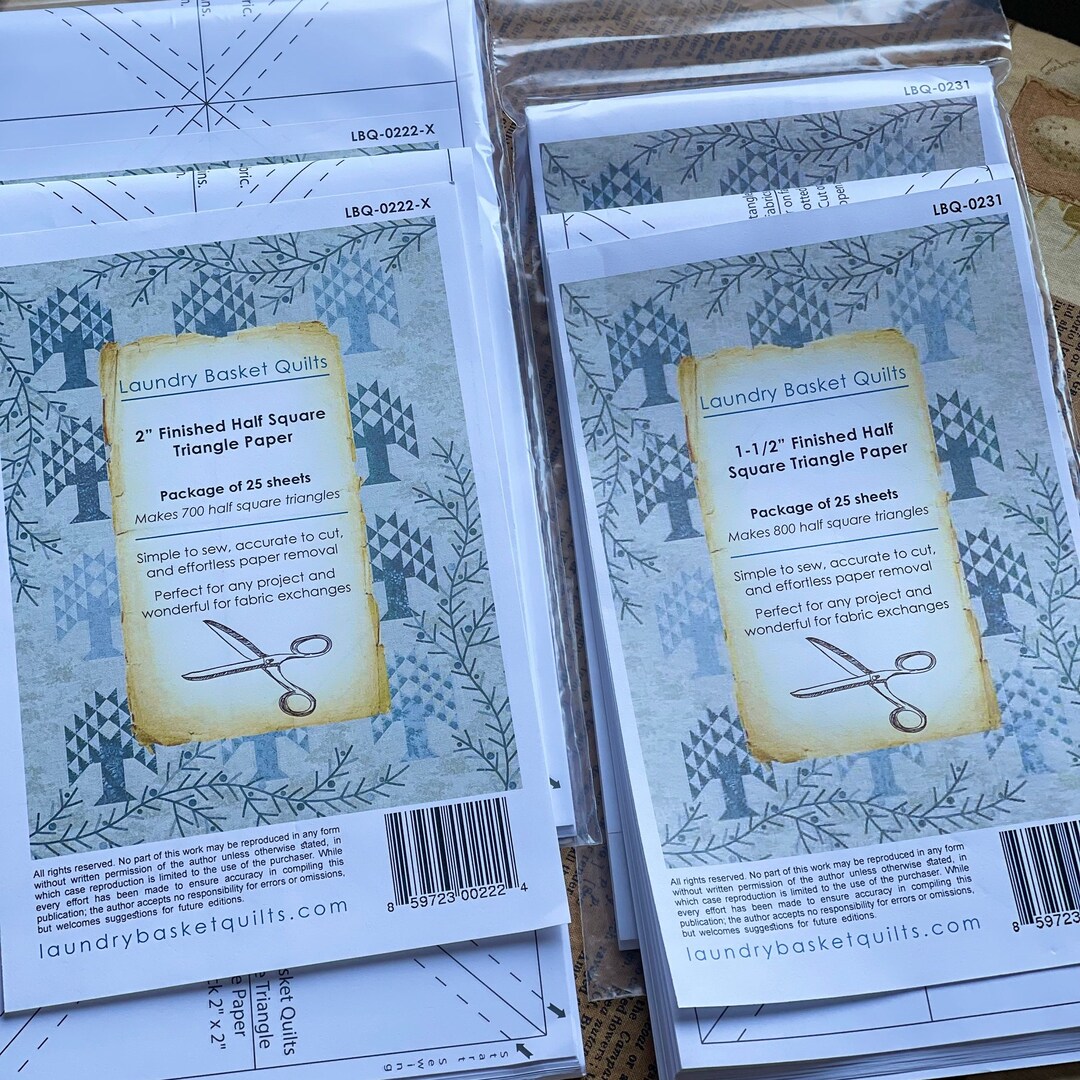 Square Triangle Paper by Laundry Basket Quilts 1.5 & 2 Finished. Sold ...