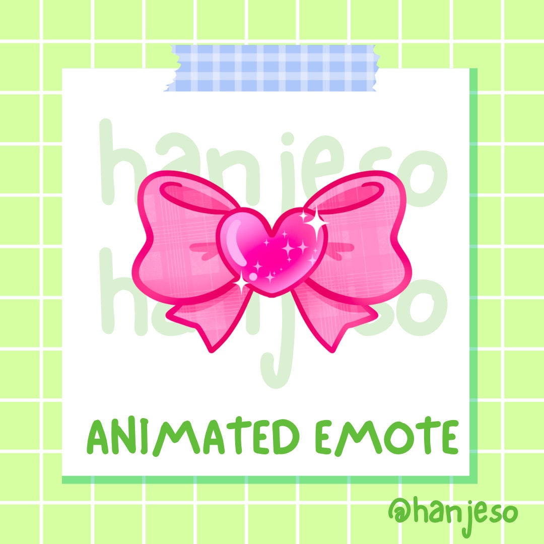ANIMATED Emote Pink Sparkle Bow Pink Emote Chibi Cute Emoji Discord ...
