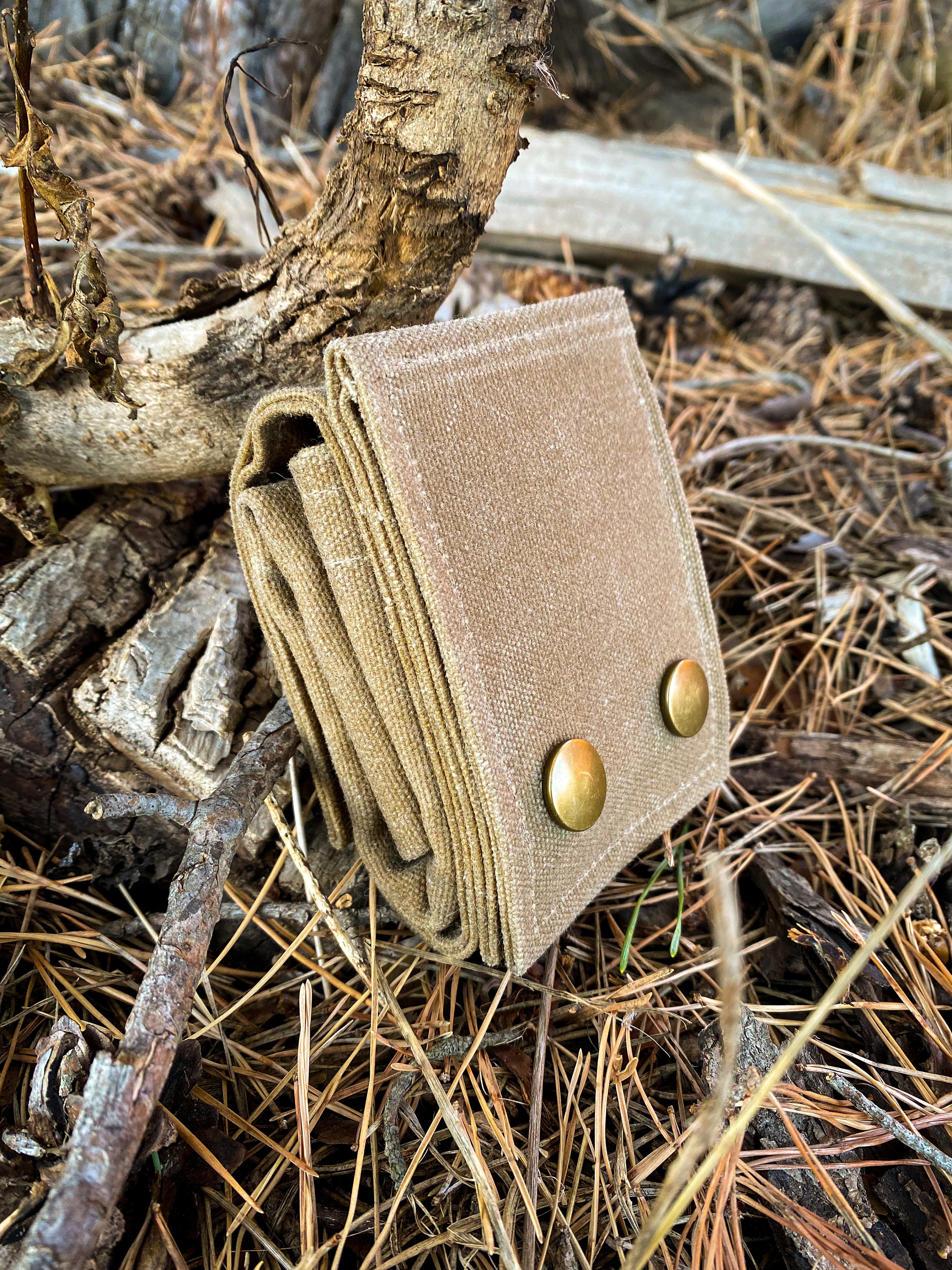 Handmade Waxed Canvas Bushcraft Foraging Belt Pouch | Etsy
