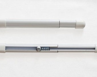 White Telescopic Spring Loaded Extendable Tension Rod for Net Curtains ...