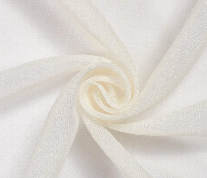Linen-look Sheer China Cabinet Curtain: Custom Kitchen Panel - Etsy