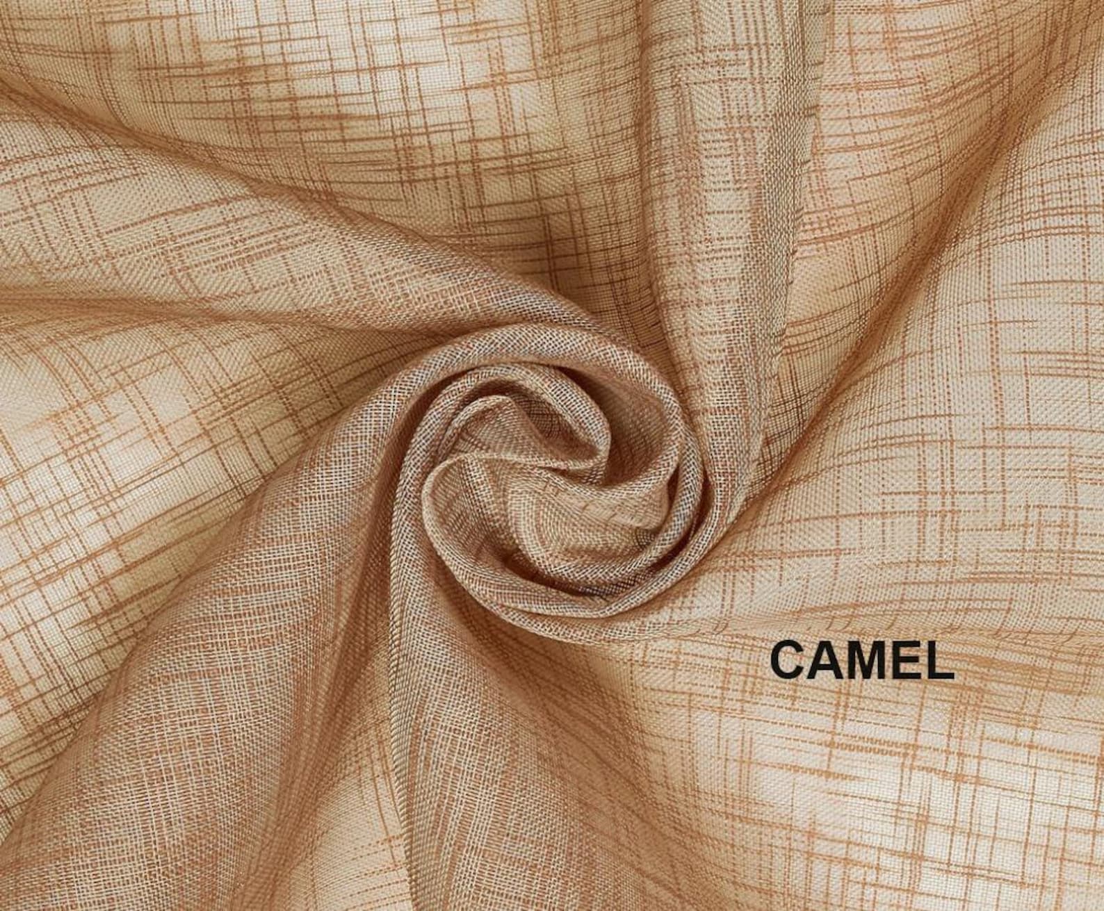 Linen-look Sheer China Cabinet Curtain: Custom Kitchen Panel - Etsy