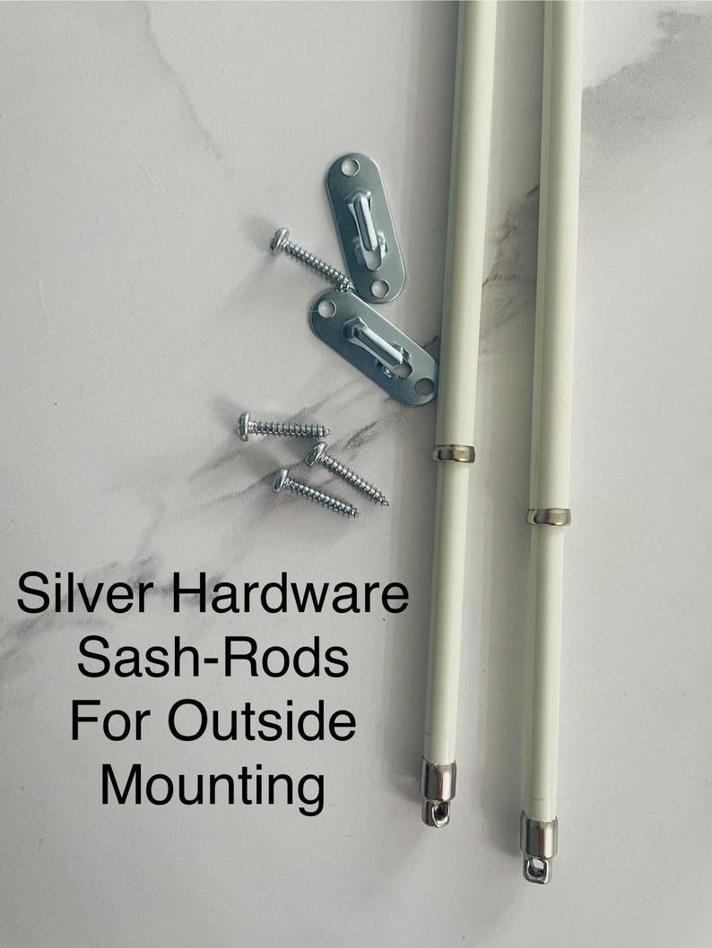 Custom Sash Curtain Rods: Off-white, Silver or Brass Hardware - Etsy