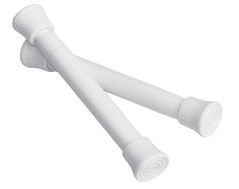 White Telescopic Spring Loaded Extendable Tension Rod for Net Curtains ...