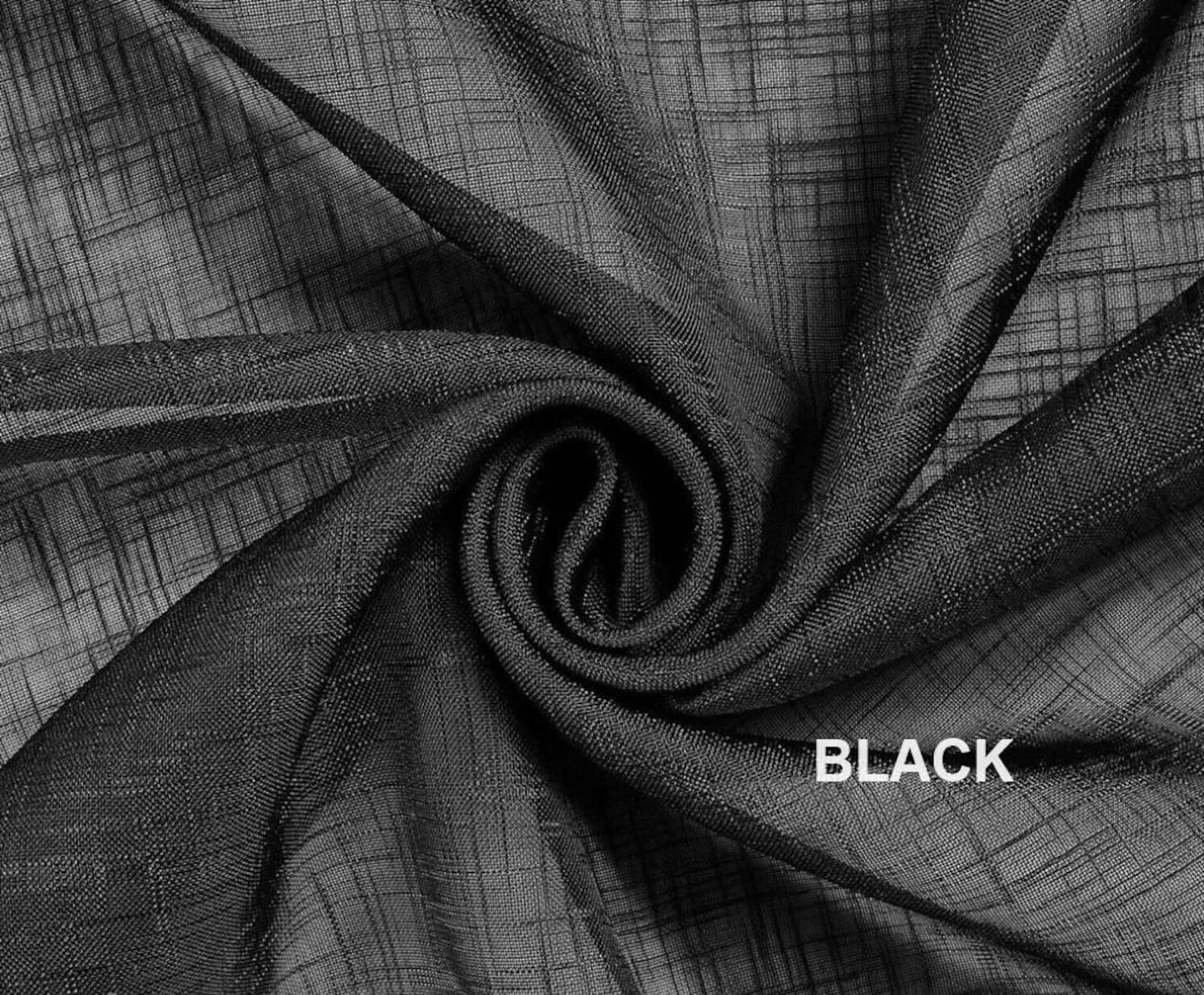 Linen-look Sheer China Cabinet Curtain: Custom Kitchen Panel - Etsy