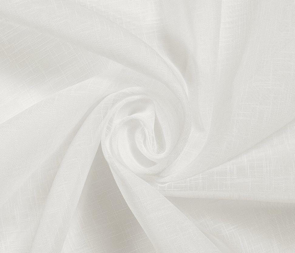 Linen-look Sheer China Cabinet Curtain: Custom Kitchen Panel - Etsy