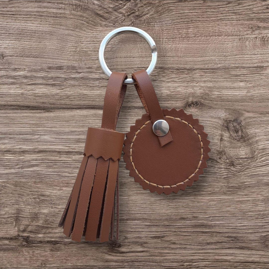 Handmade Leather Keychain – Tassel and Medallion – Hand-sewn – Full ...