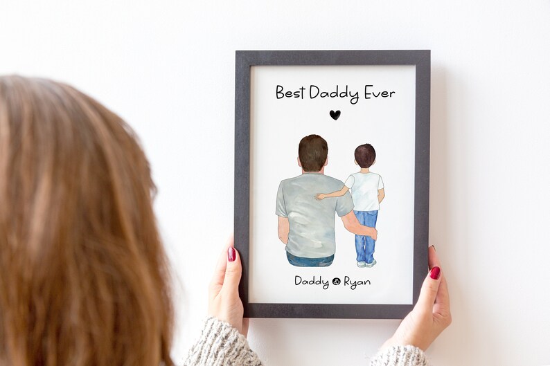 Personalized Father and Son Gift Custom Dad Son Portrait - Etsy