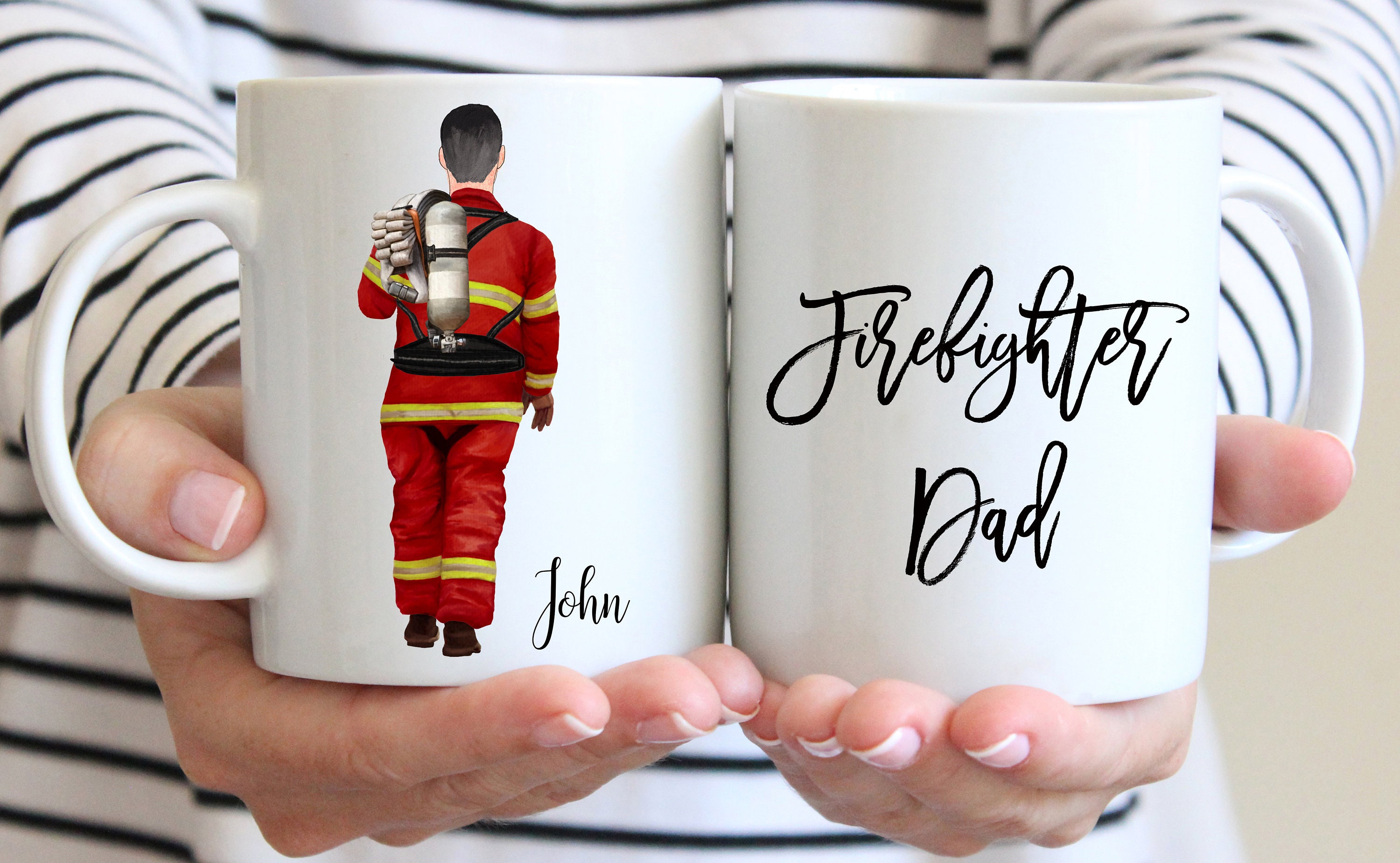 Firefighter Gift Firefighter Mug Firefighter Dad Fireman - Etsy