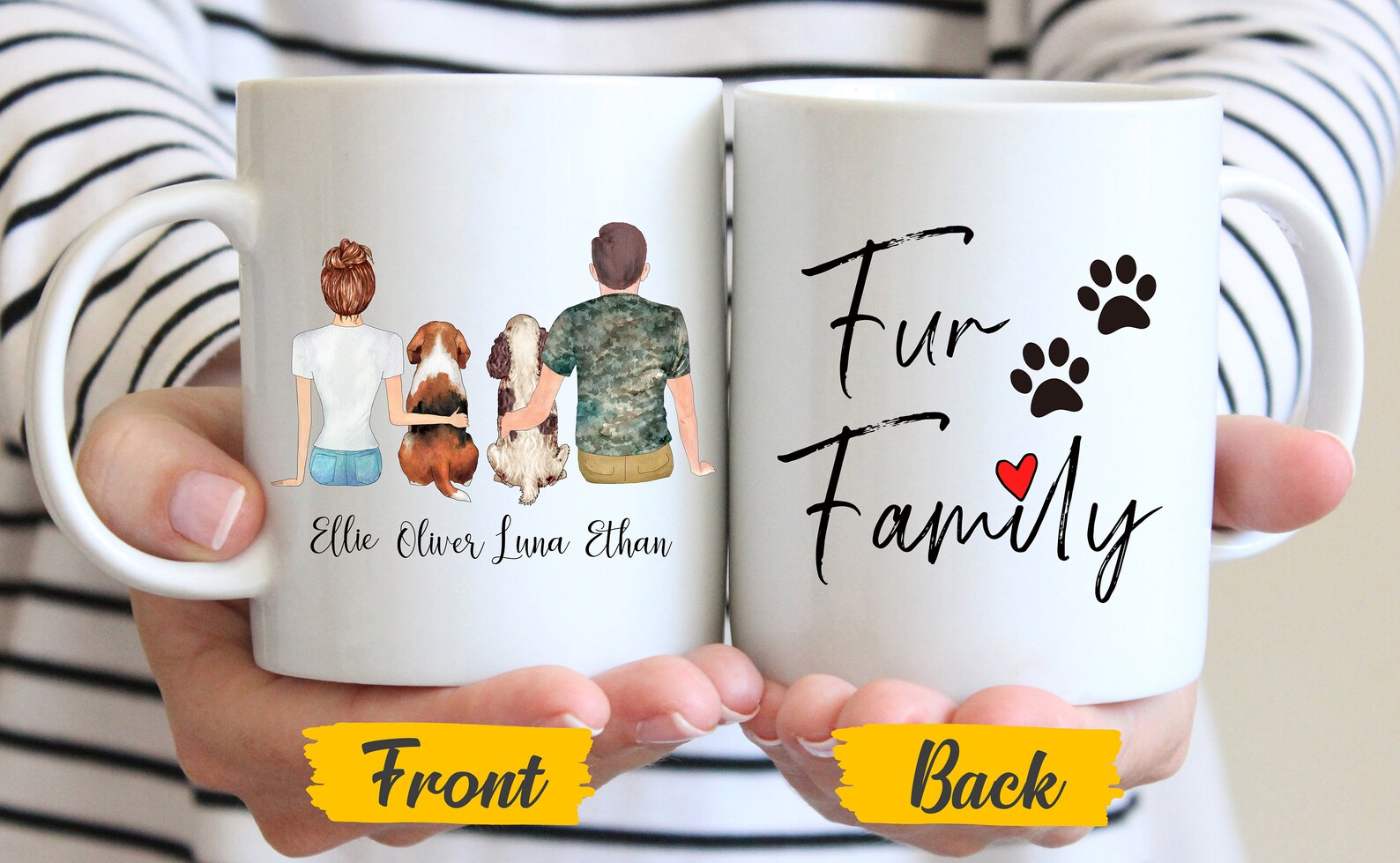 Dog Family Mug Personalized Dog Mug Couple Dog Cat Mug Fur - Etsy