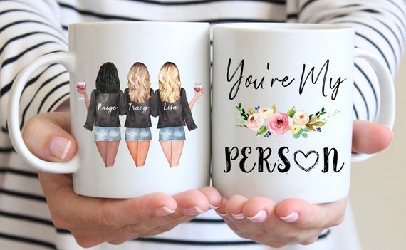 3 Best Friends Mug Personalized Friend Mug BFF Mug Bestie | Etsy