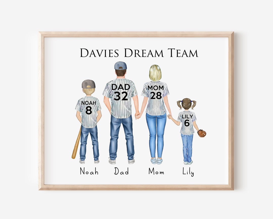 Personalized Baseball Family Gift, Daddys Dream Team, Fathers Day Gift ...