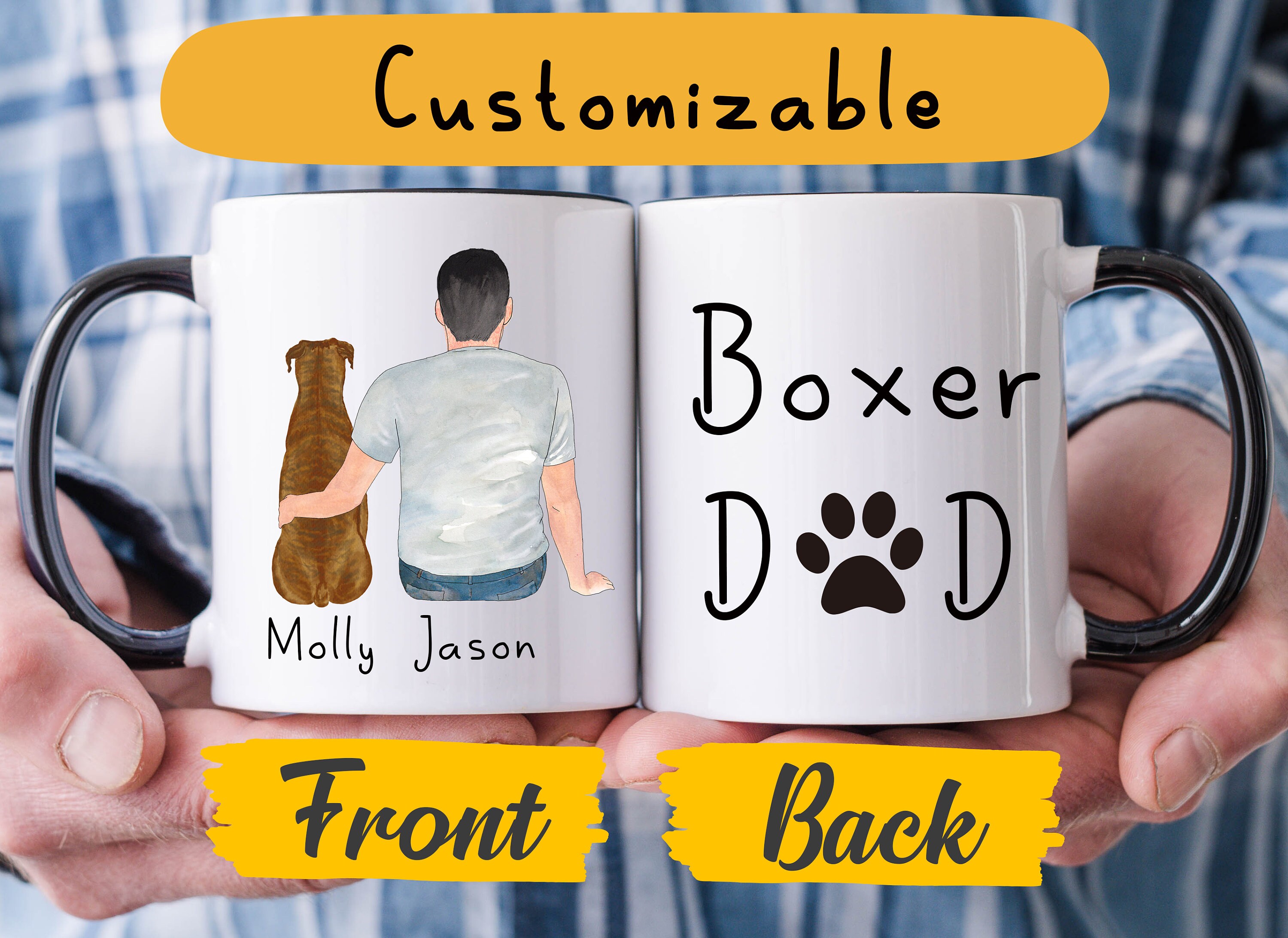 Personalized Boxer Dad Mug Boxer Owner Mug Father's Day - Etsy