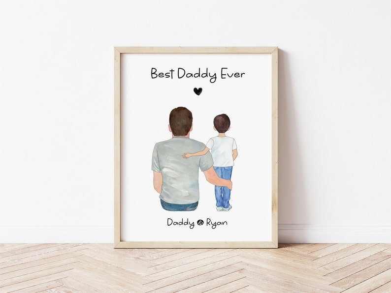 Personalized Father and Son Gift Custom Dad Son Portrait - Etsy