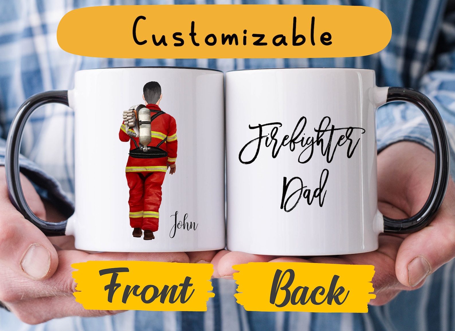 Firefighter Gift Firefighter Mug Firefighter Dad Fireman | Etsy