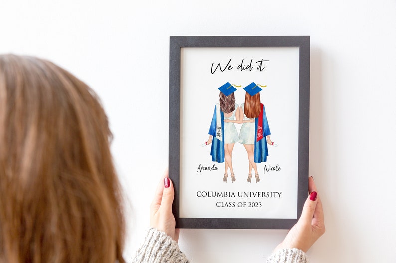 Personalized Friends Graduation Portrait, Graduation Print, Graduation ...