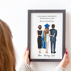 Personalized Graduation Family Portrait, Graduation Gift for Daughter ...