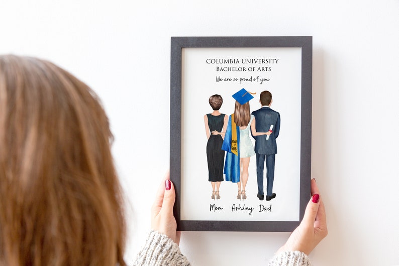 Personalized Graduation Family Portrait Graduation Gift for - Etsy