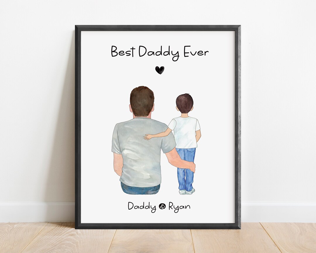 Personalized Father and Son Gift Custom Dad Son Portrait - Etsy