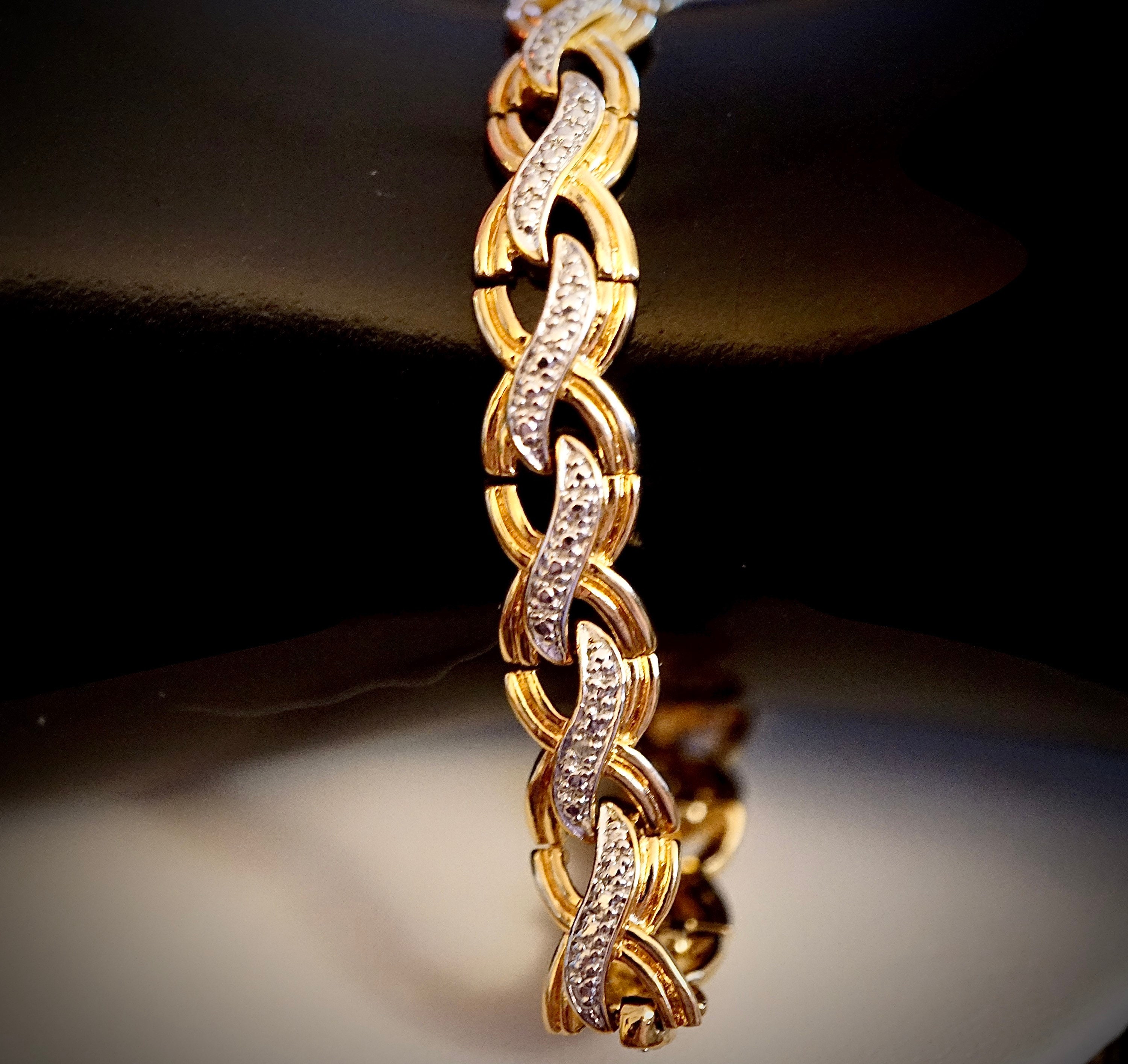 Vintage Ross-simons Vermeil Gold With Sterling Silver Bracelet - Etsy