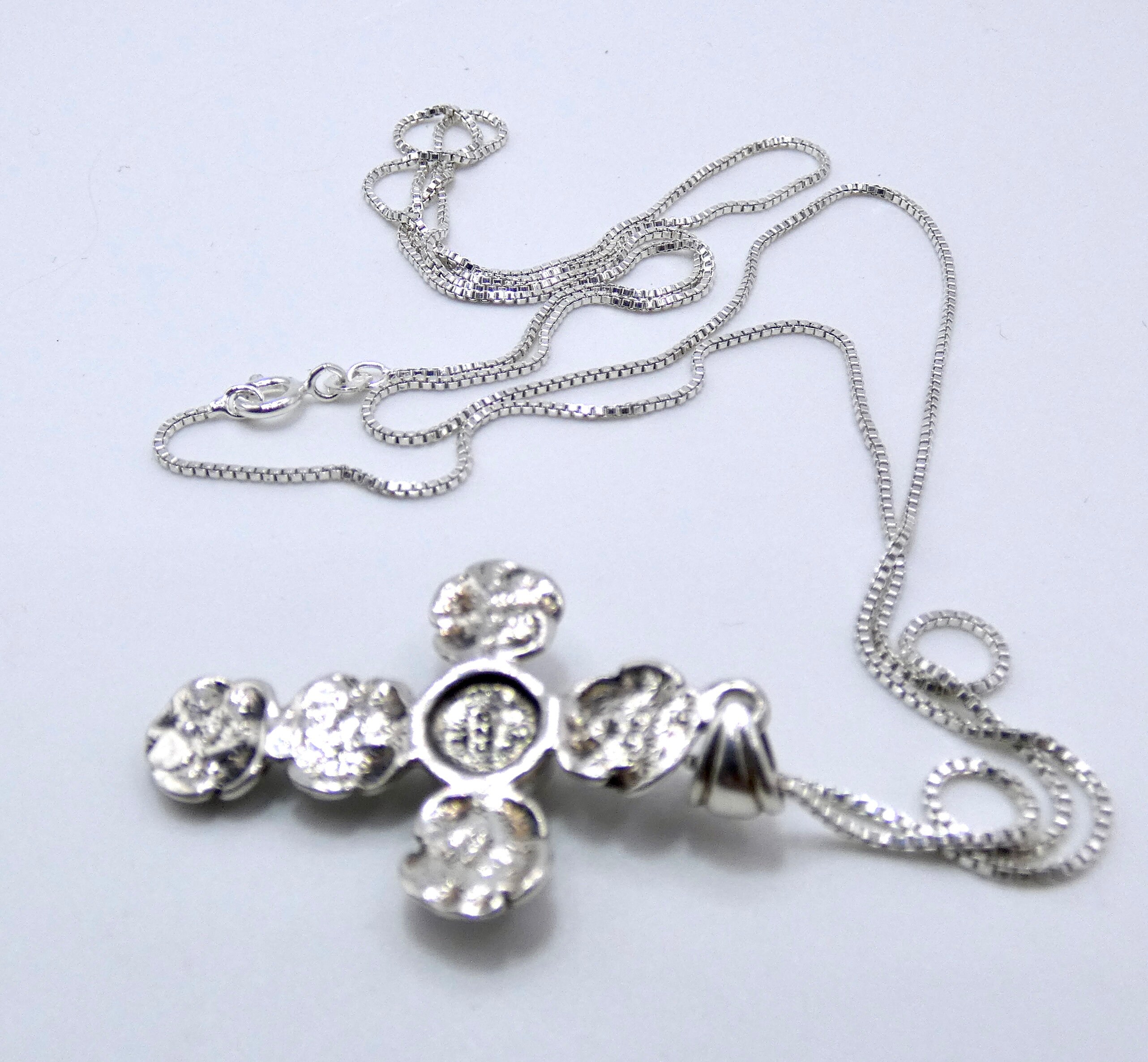 Vintage Mexico Rose of Sharon Cross Sterling Silver & Mother of Pearl ...