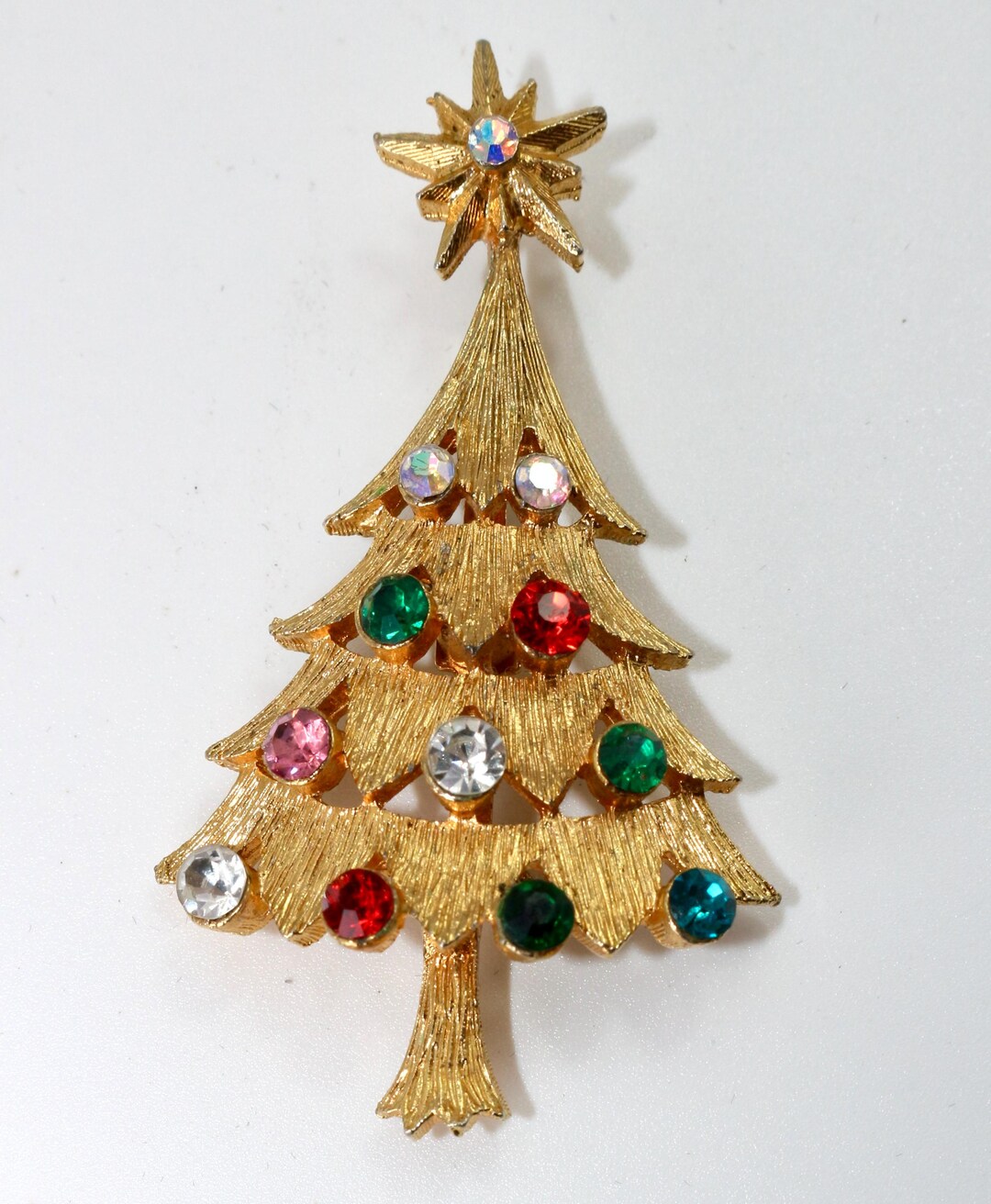 Vintage MYLU Christmas Tree Brooch 1960s - Etsy