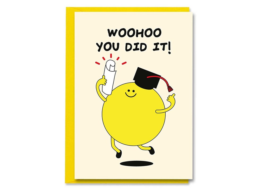 Woohoo You Did It Graduation Card, Cute Congratulations Card for ...