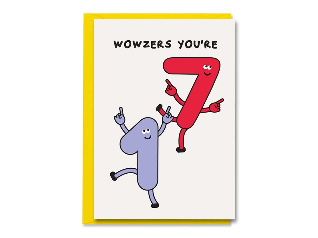 17th Birthday Card, Wowzers You're 17, Cute Fun Happy Age 17 Card, A6 ...